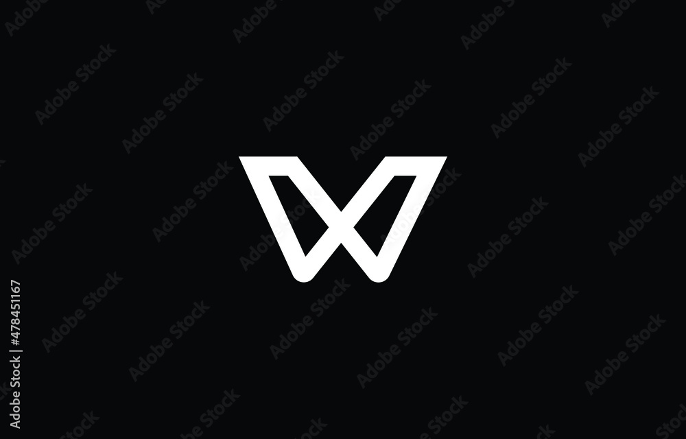 Initial based clean and minimal letter. W logo creative and monogram ...