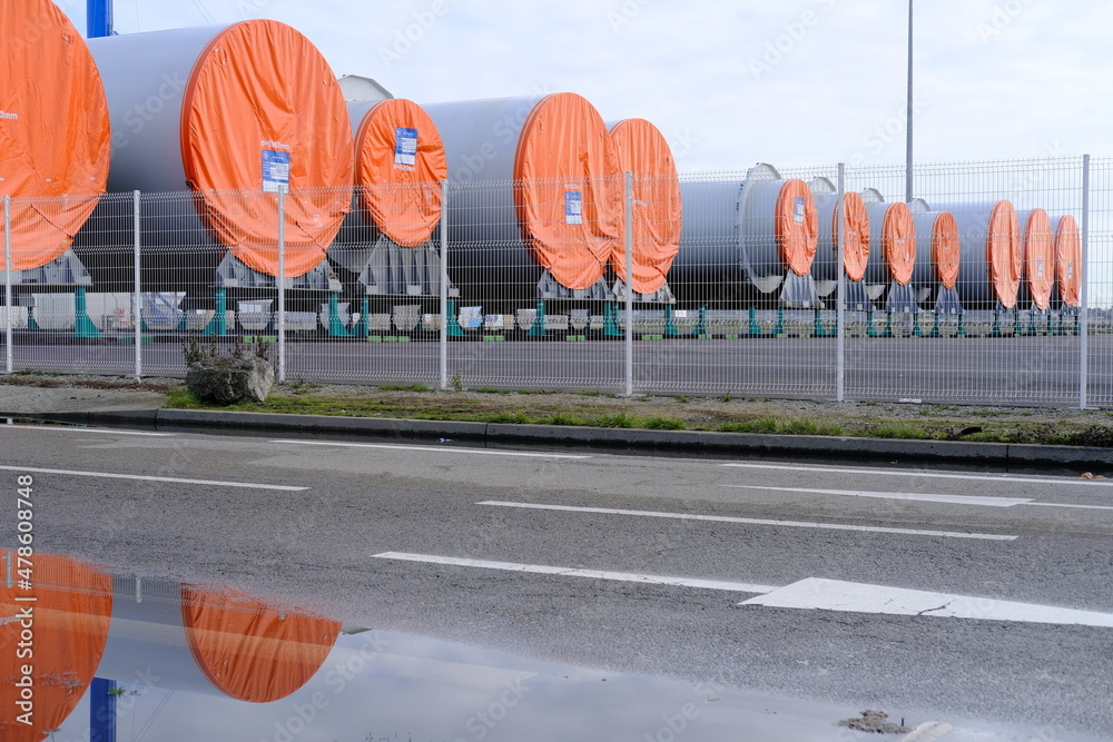 Some spare parts of some offshore wind turbines. The 5th January 2021 ...