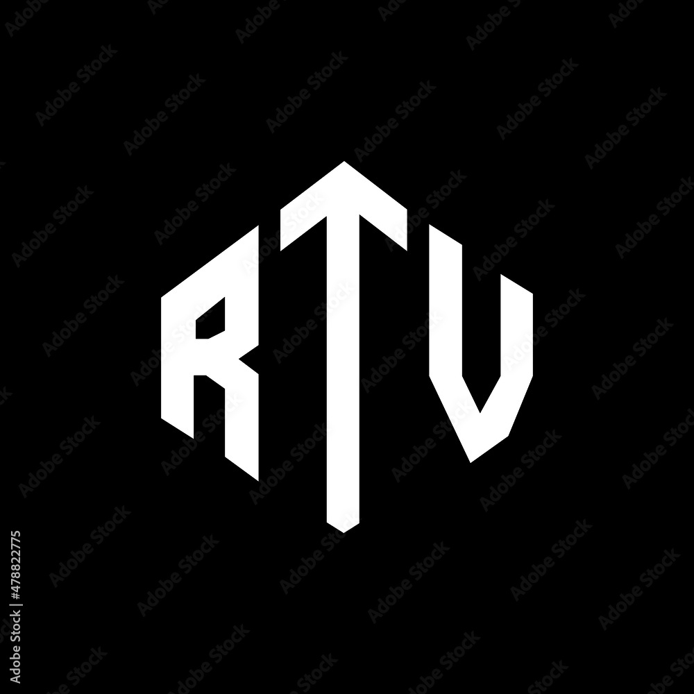 Vector de Stock RTV letter logo design with polygon shape. RTV polygon ...