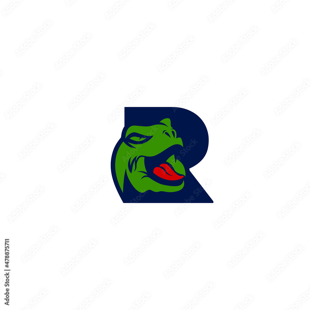 Letter r with dinosaur logo design inspiration Stock Vector | Adobe Stock