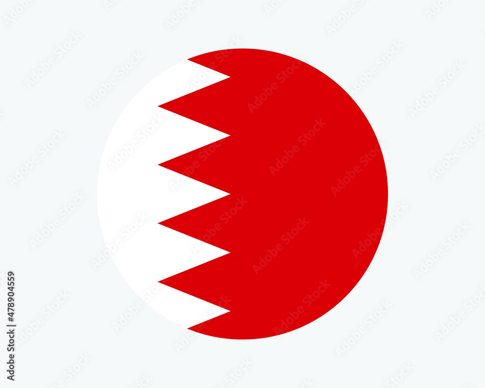 Bahrain Round Country Flag. Circular Bahraini National Flag. Kingdom of ...