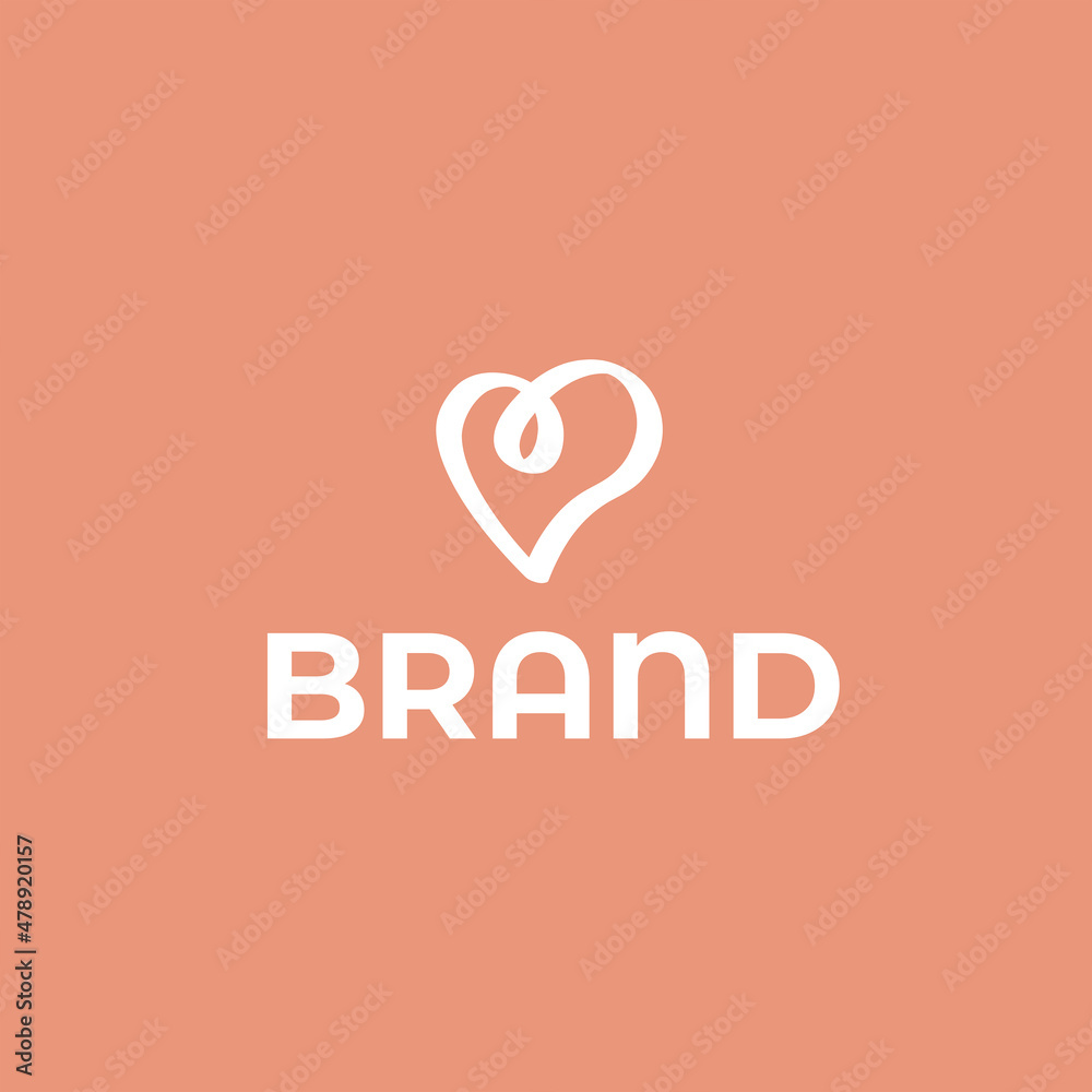 Hand Drawn Heart Logo - Vector logo suitable for background, design ...