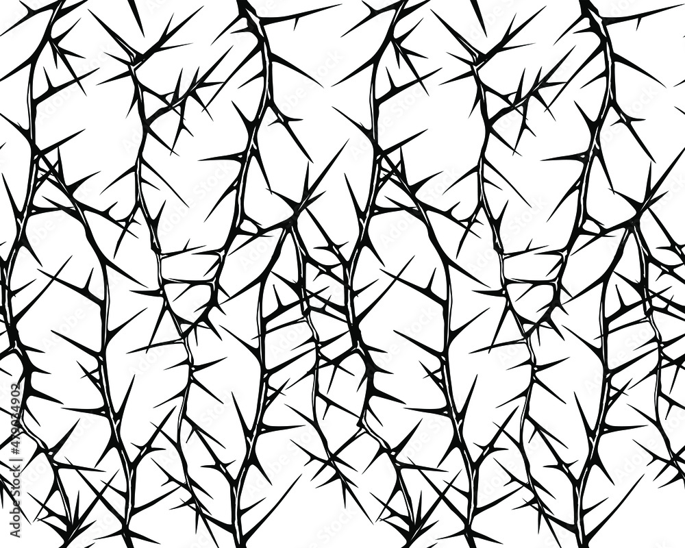 Hand drawn vector seamless black and white pattern of tangled vertical ...