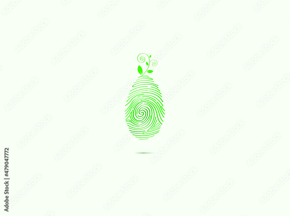 World Environment Day concept. Digital fingerprint with the tree ...