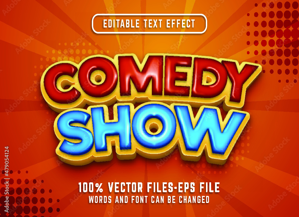 comedy show 3d comic text effect premium vectors Stock Vector | Adobe Stock