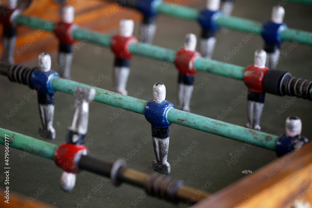Stock-Foto „Metegol. Foosball. Soccer hall game. Traditional game ...