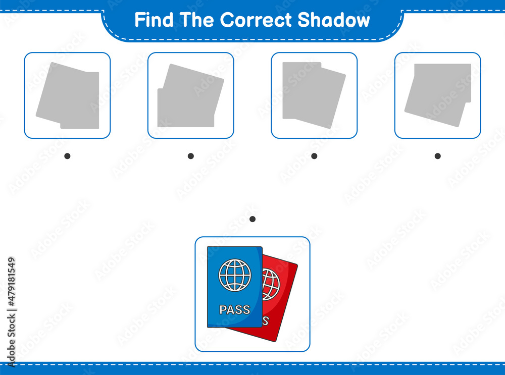 Find the correct shadow. Find and match the correct shadow of Passport ...