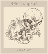 Gothic Skeleton Couple Art Free Stock Photo - Public Domain Pictures