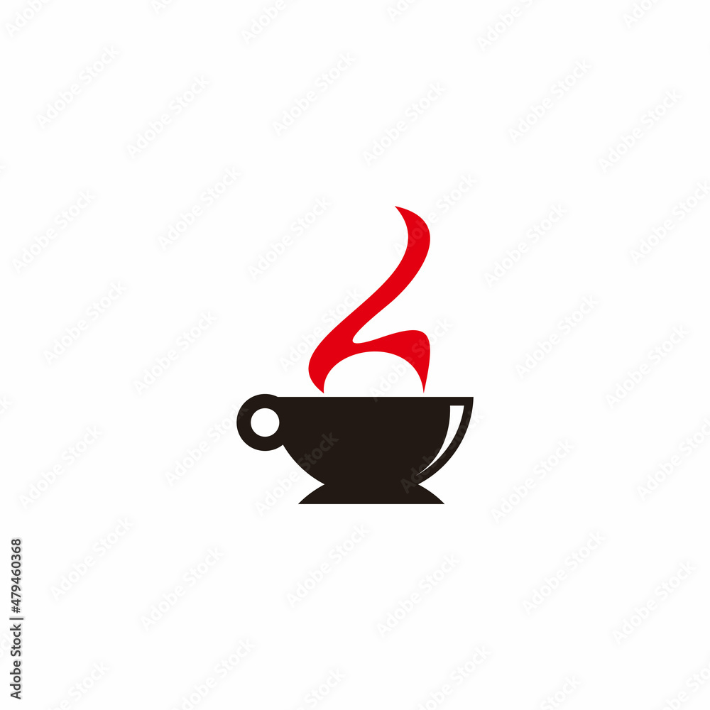 letter h hot coffee cup symbol logo vector の Stock ベクター | Adobe Stock