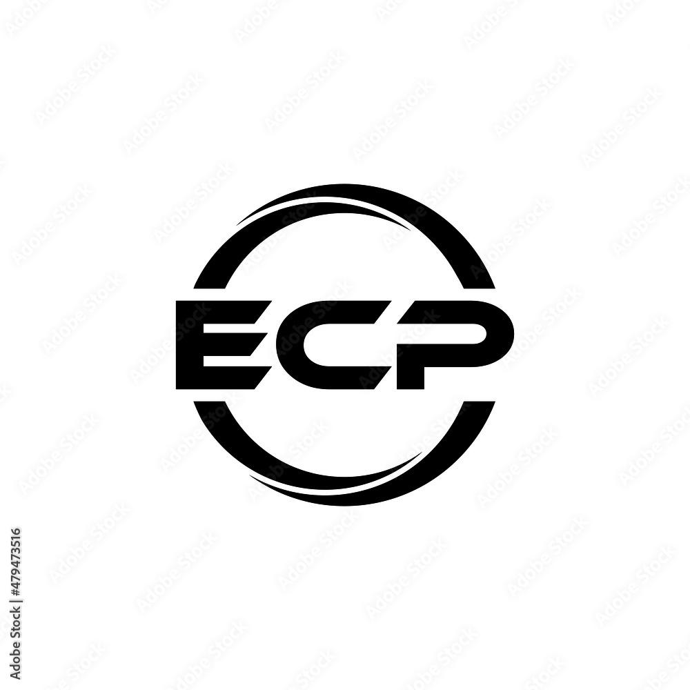 ECP letter logo design with white background in illustrator, vector ...