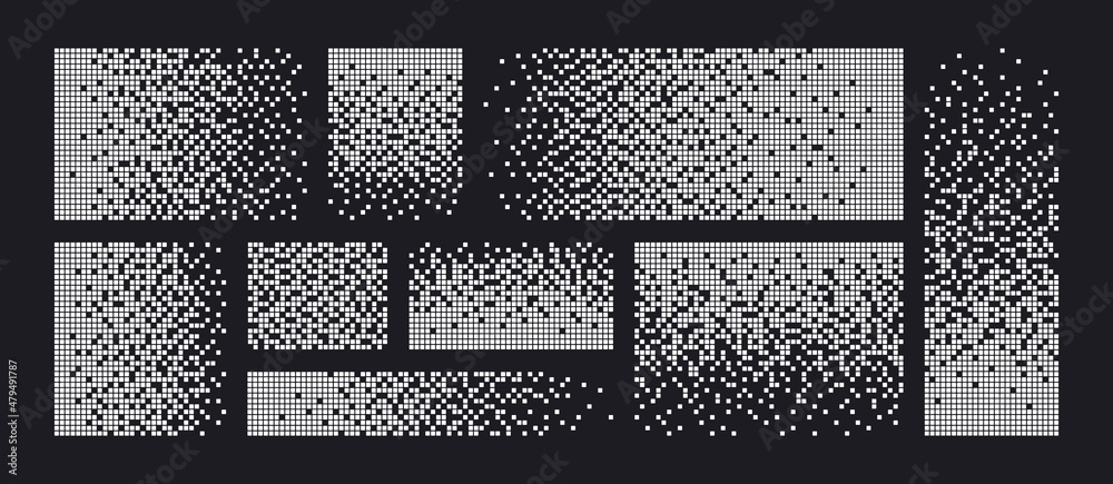 Pixel disintegration background. Decay effect. Dispersed dotted pattern ...