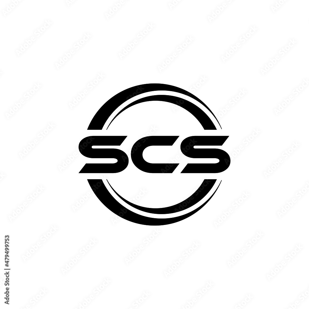 SCS letter logo design with white background in illustrator, vector ...
