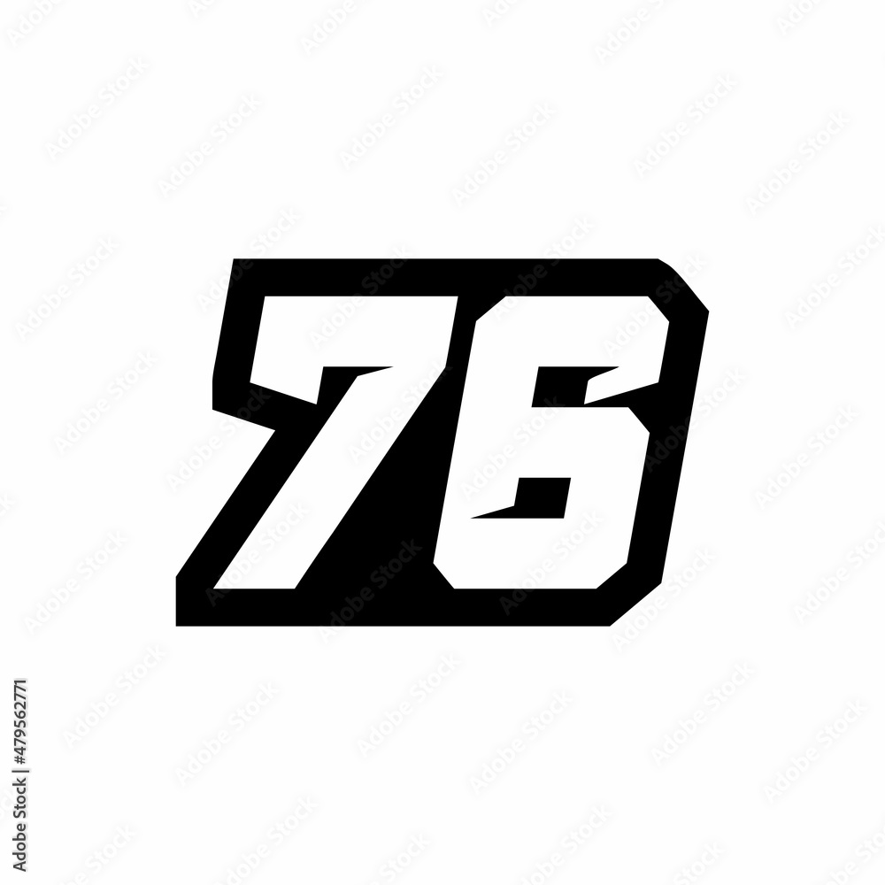 Racing number 76 logo design Stock Vector | Adobe Stock