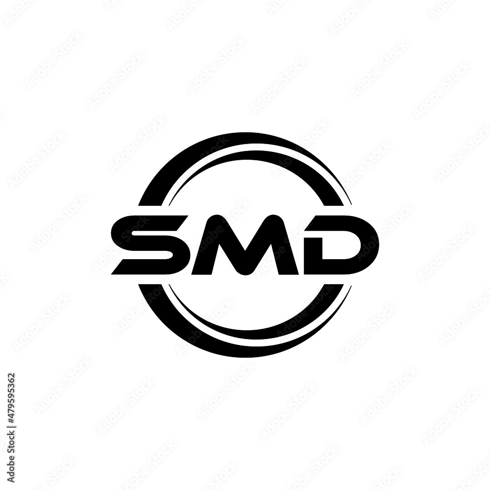 SMD letter logo design with white background in illustrator, vector ...