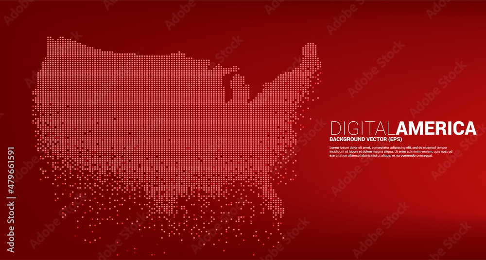 Vector United States map from pixel square. Concept for America digital ...