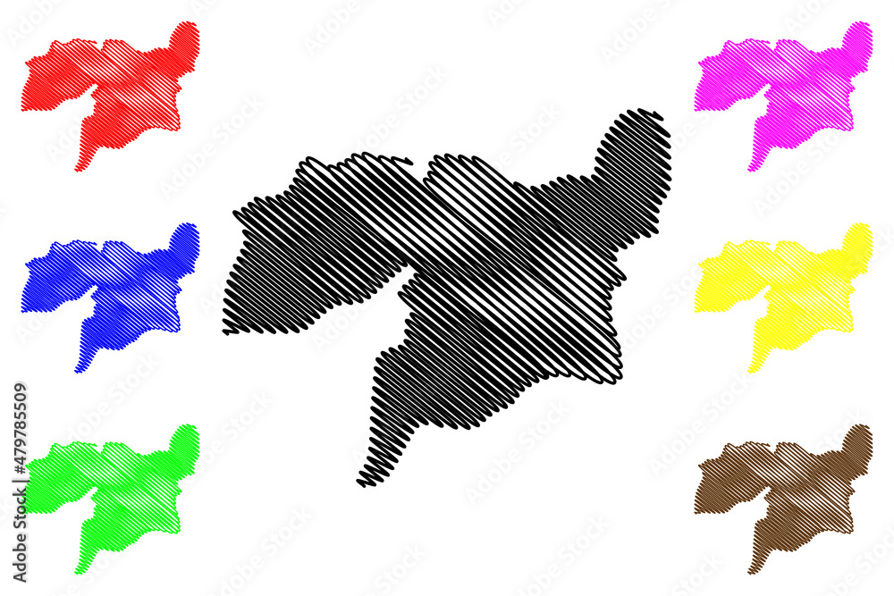 Vellore district (Tamil Nadu State, Republic of India) map vector ...