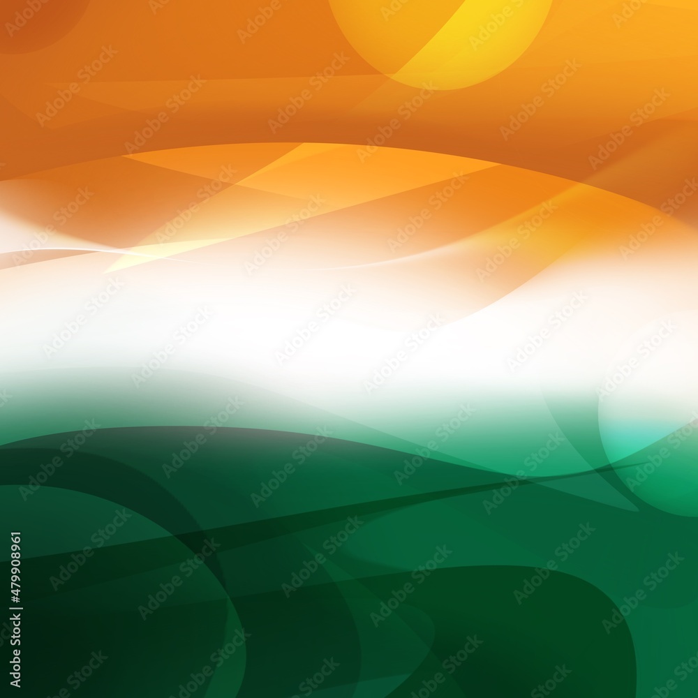 Abstract background with wavy patterns in Indian flag colours Stock ...