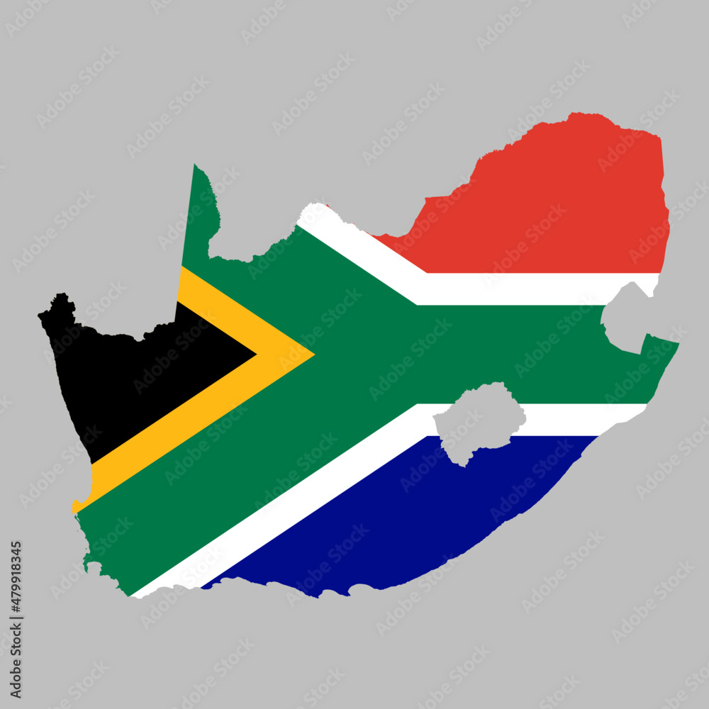 Vector de Stock South Africa flag inside the South African map borders ...