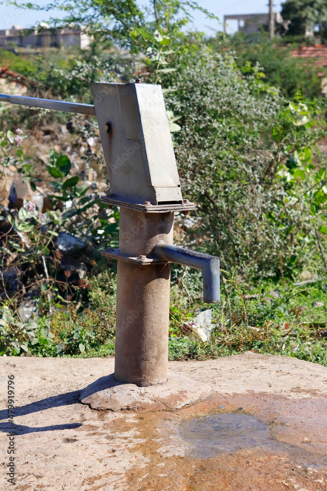 Classic hand pump for Water Hand Pump in The gir forest Village Gujarat ...