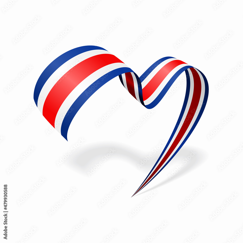Vector de Stock Costa Rican flag heart shaped ribbon. Vector ...