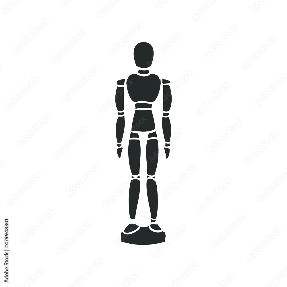 Mannequin Art Icon Silhouette Illustration. Figure Pose Doll Vector ...