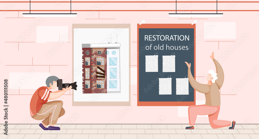 House repair, construction restoration. Before and after concept ...