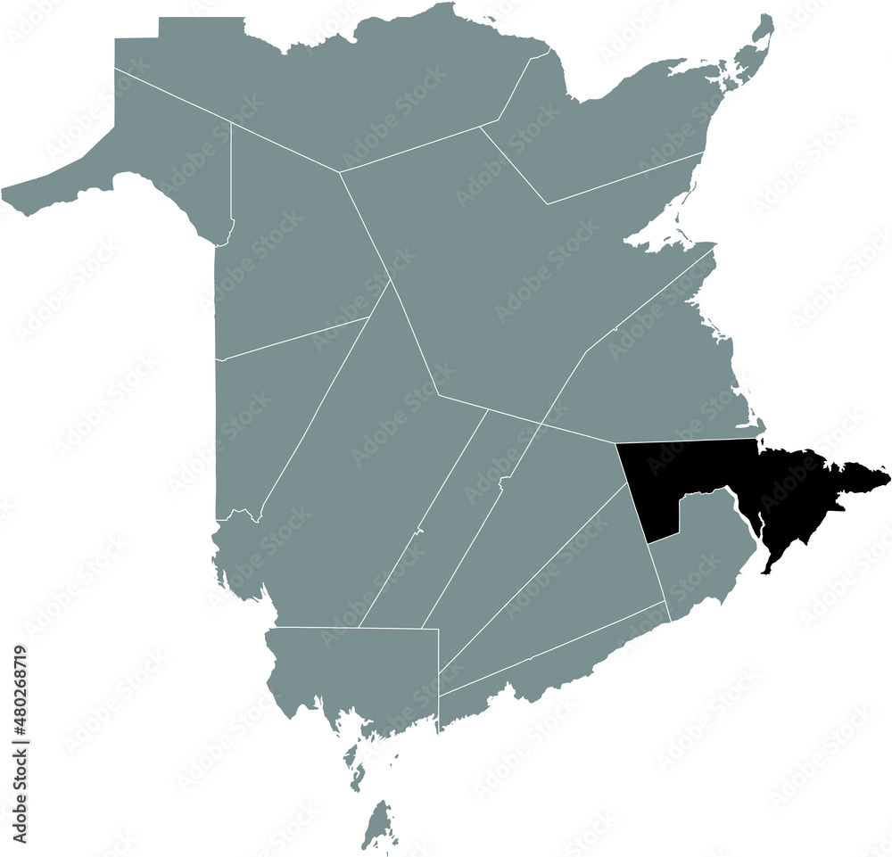 Vector de Stock Black flat blank highlighted location map of the WESTMORLAND COUNTY inside gray ...