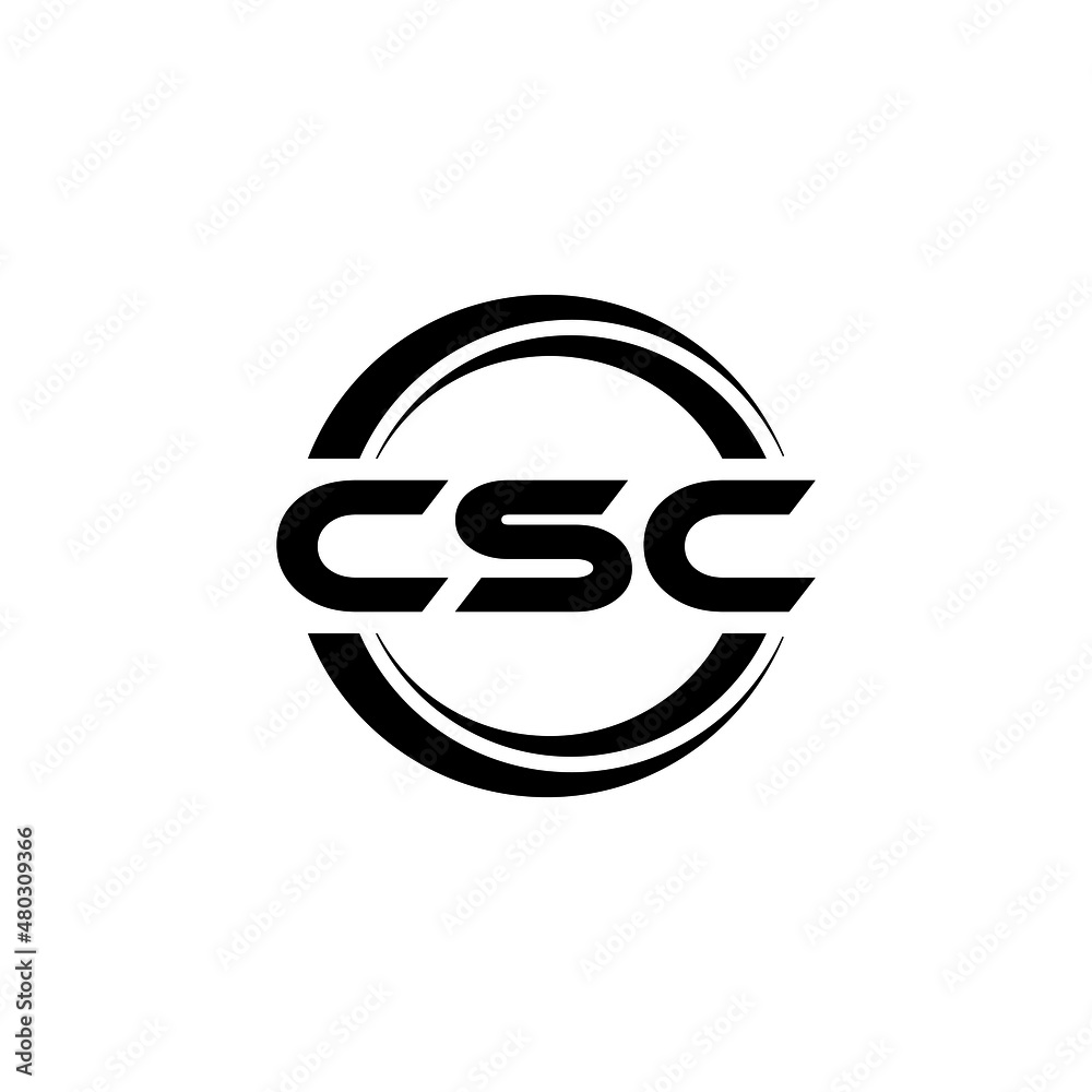 CSC letter logo design with white background in illustrator, vector ...