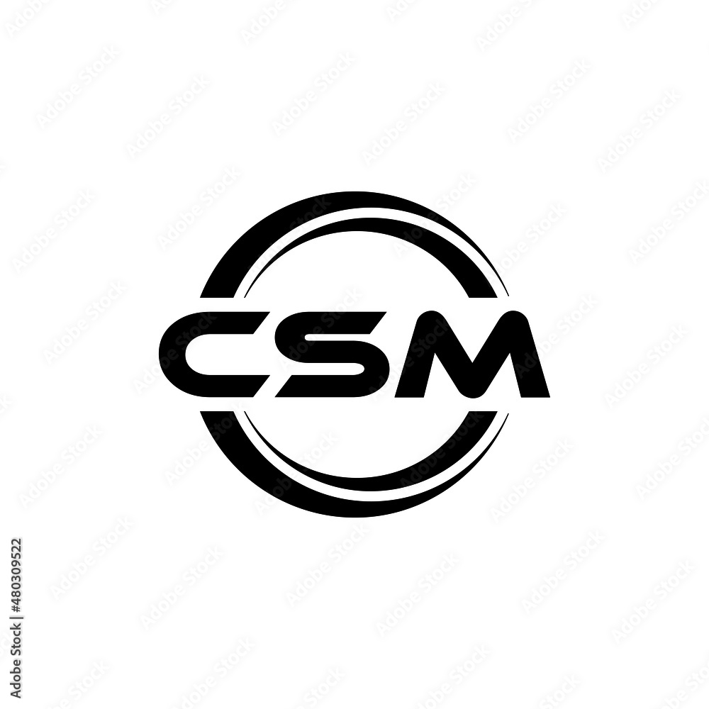 CSM letter logo design with white background in illustrator, vector ...