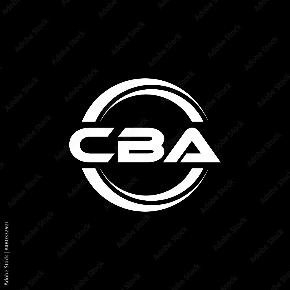 CBA letter logo design with black background in illustrator, vector ...