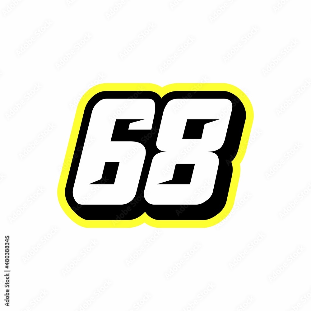 Racing number 68 logo design inspiration Stock Vector | Adobe Stock