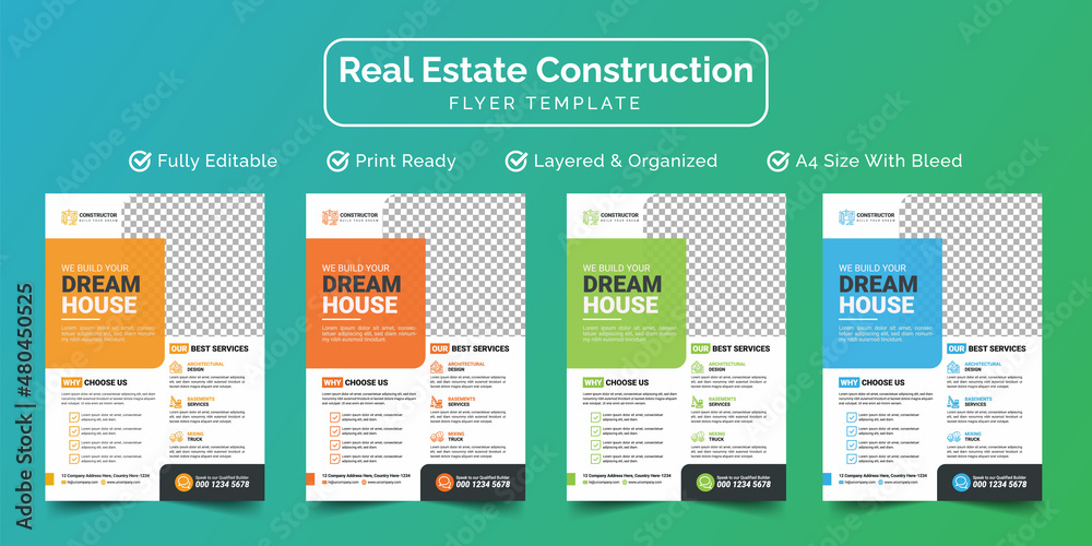 Real Estate Construction Business Industry Flyer Template Design ...
