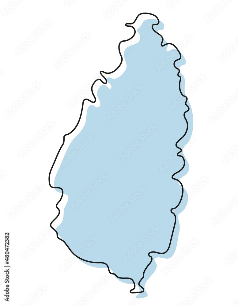 Stockillustrationen Stylized simple outline map of Saint Lucia icon ...