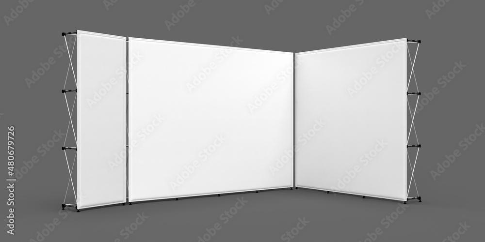 Exhibition Wall Banner Cloth Straight Display Walls Stand Isolated on a ...