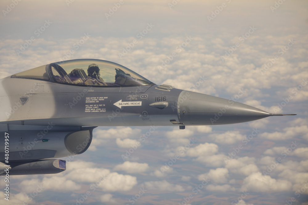 Romanian Air Force F16 Fighting Falcon multirole fighter aircraft at an ...