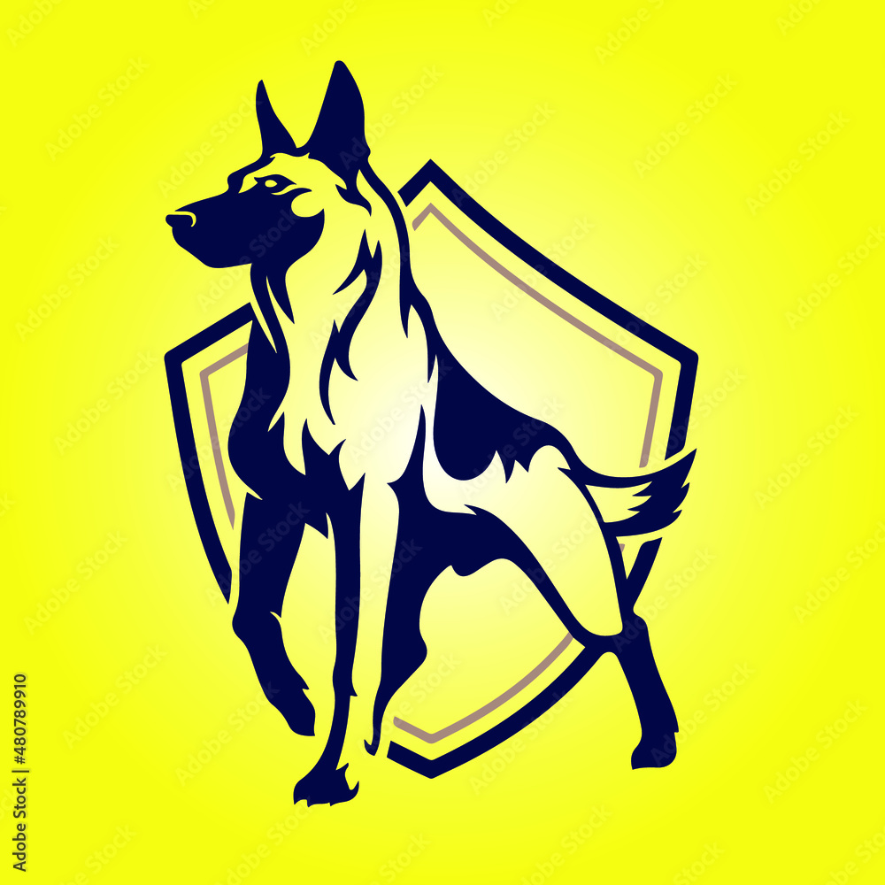 Стоковое векторное изображение «dog trainer logo, k9 police dog, k9 ...
