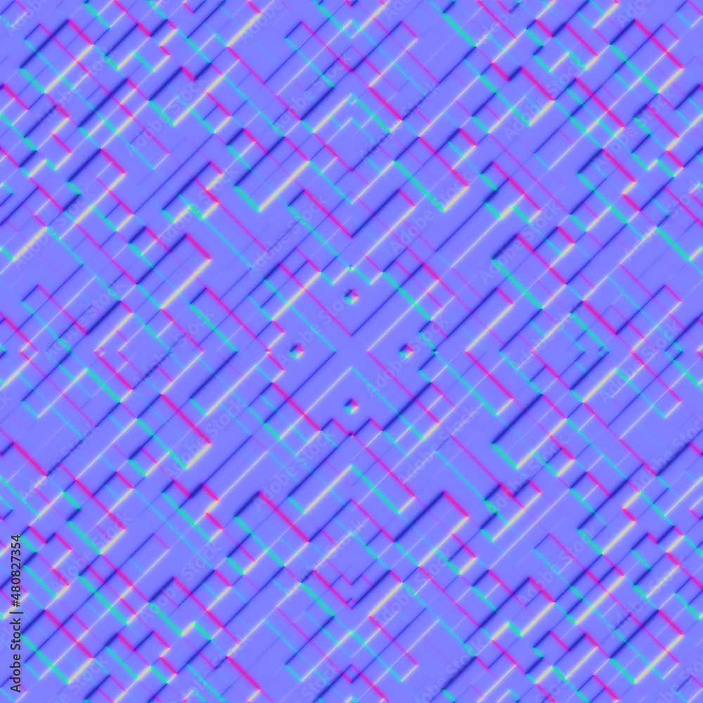 Abstract geometric normal map texture, 3d rendered Stock Illustration ...