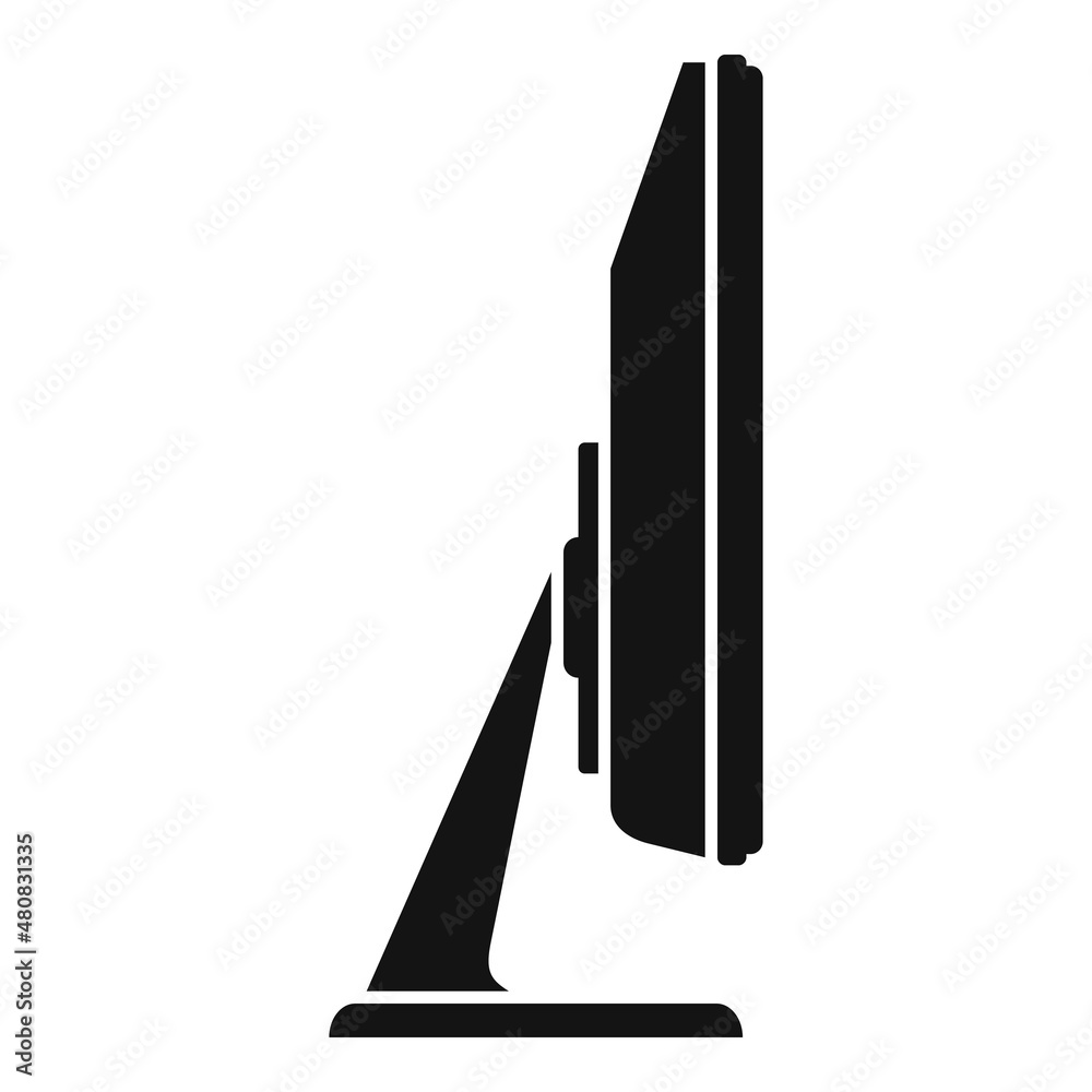 Pc monitor icon simple vector. Screen desktop Stock Vector | Adobe Stock