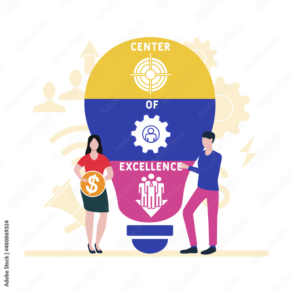 COE - Center of Excellence acronym. business concept background. vector ...