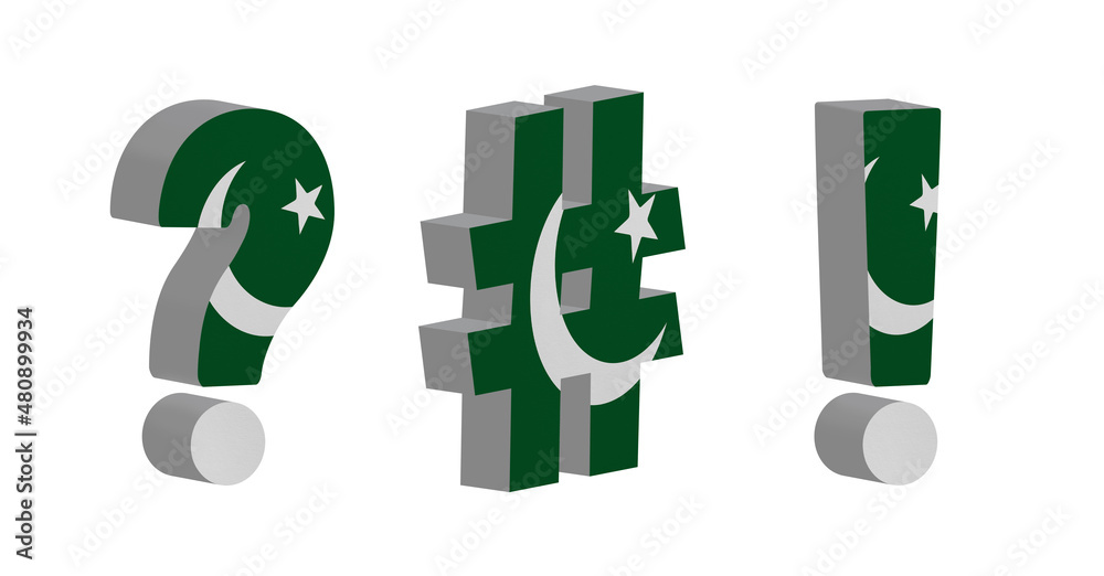 World countries. Question- mark, exclamation- mark and hashtag in ...