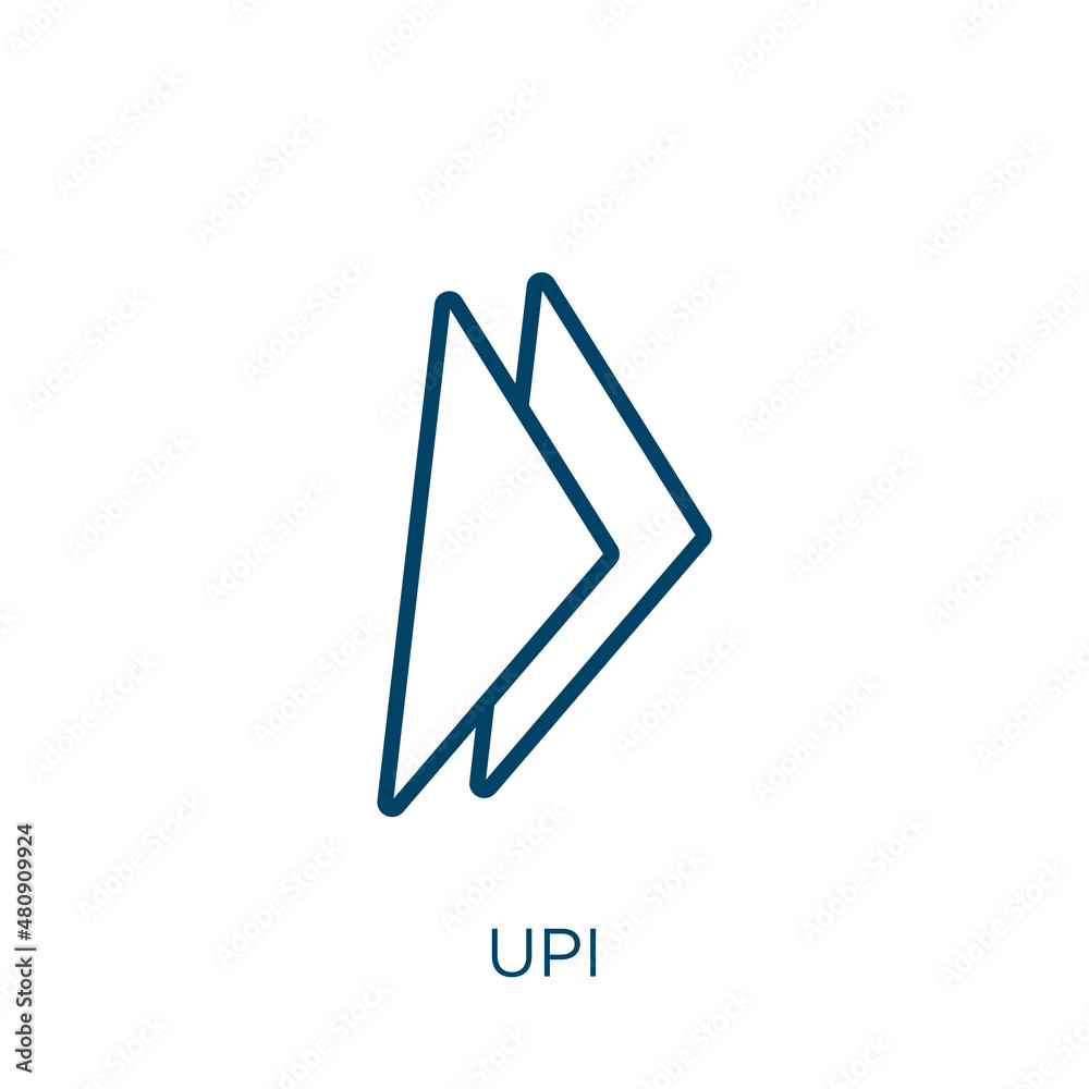upi icon. Thin linear upi, style, website outline icon isolated on ...