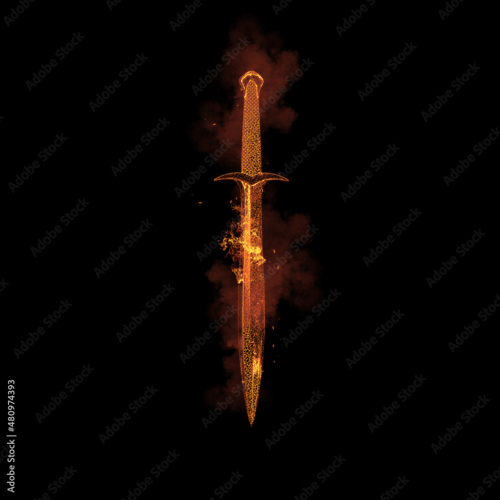 Burning Sword with Fire Effect Stock Illustration | Adobe Stock