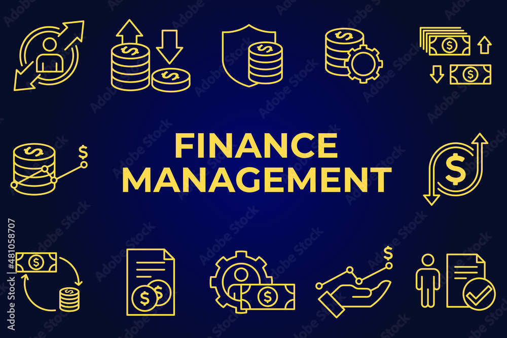 Set of finance management icon. business management pack symbol ...