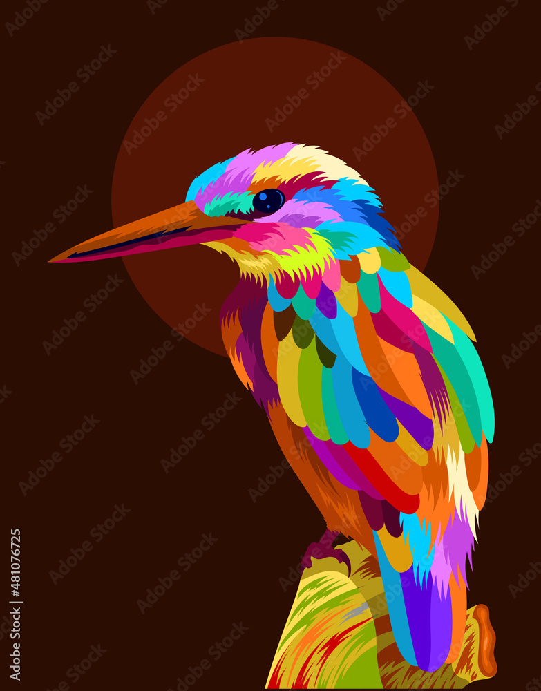 illustration bird with pop art style Stock Vector | Adobe Stock