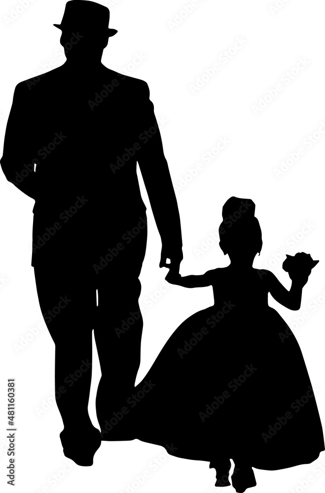 Vector de Stock Dad Daughter Dad Son Silhouettes Dad Daughter Dad Son ...