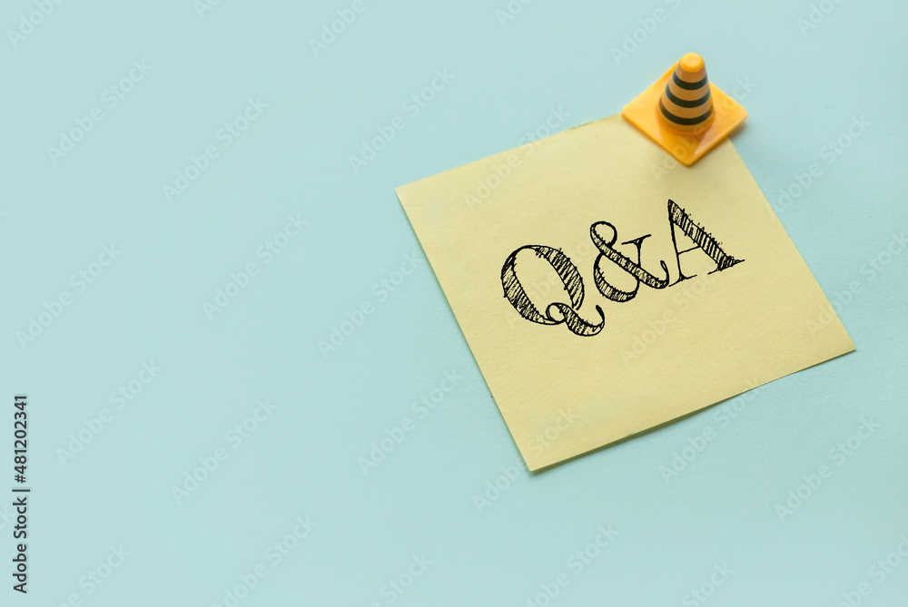 Copy space background with a yellow color empty sticky paper note ...