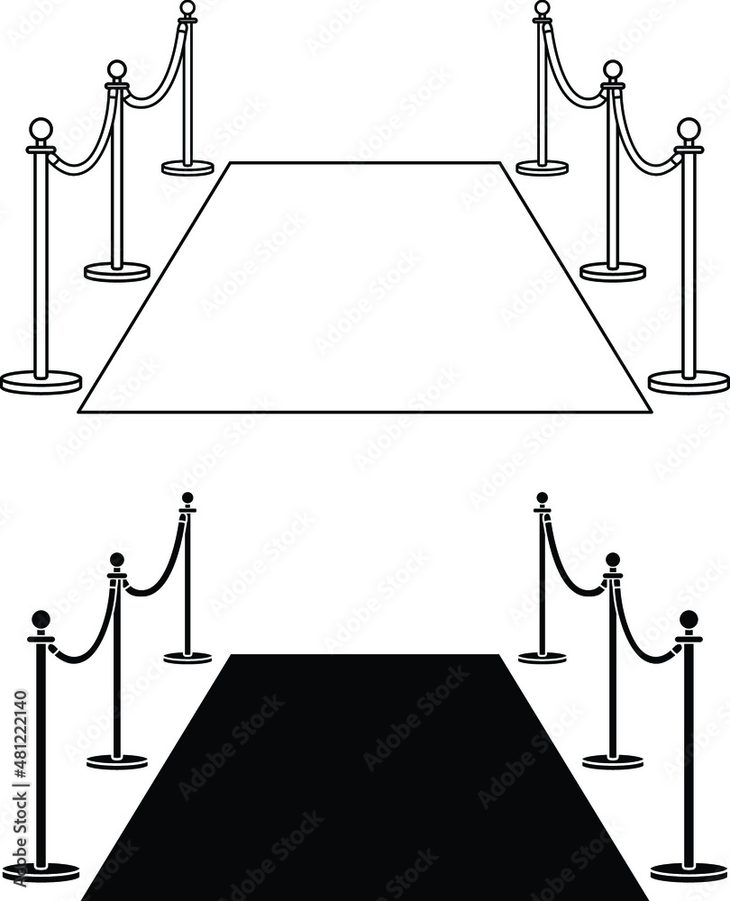 Image vectorielle Stock Red Carpet with Velvet Rope Clipart Set ...