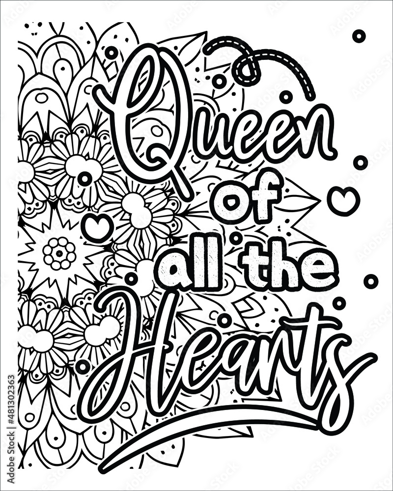 Motivational quotes lettering coloring page, inspirational quotes ...