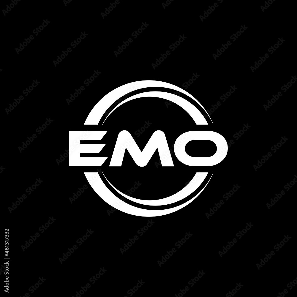 EMO letter logo design with black background in illustrator, vector ...