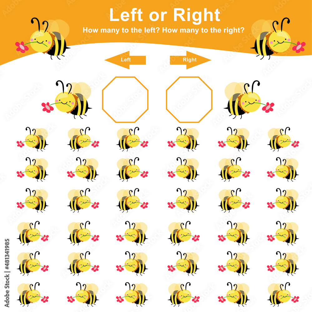 Vector de Stock Left or Right Game for Preschool Children. Worksheet ...